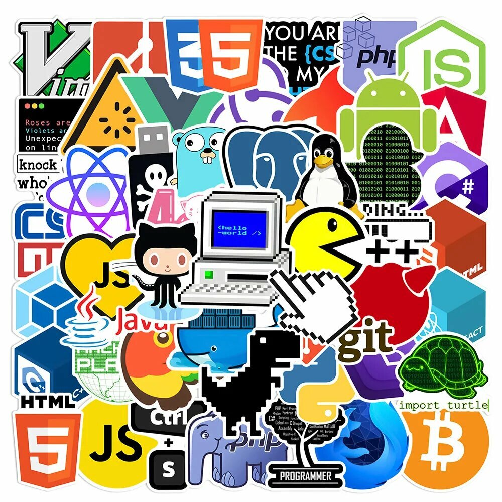 Наклейки Rspctou Geek Java программирование, 50PCS