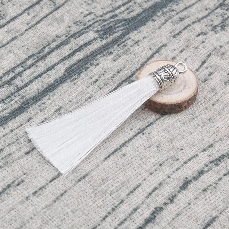 Полиэстеровые кисточки для украшений 55 мм, набор из 10 штук 55mm 10PCS-LOT, white