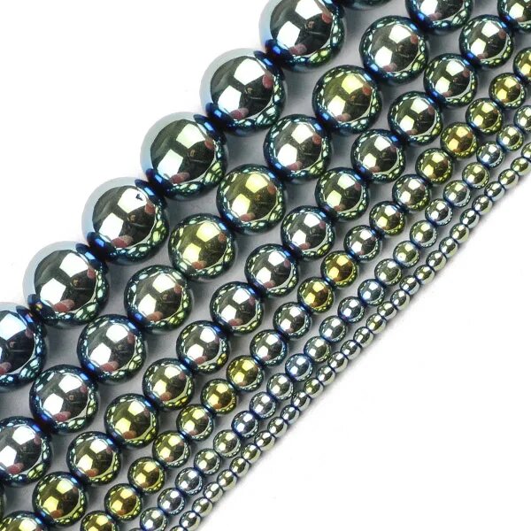 HGKLBB Гематитовые бусины 2/3/4/6/8/10 мм позолоченные 3mm 200pcs, Green