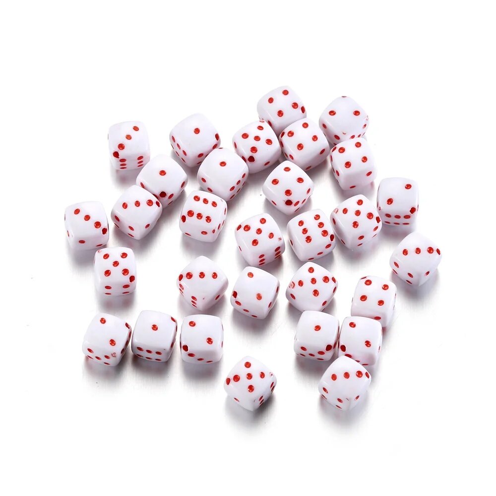 Акриловые квадратные бусины AGCFABS 8 мм 30 шт. Белый, White 03