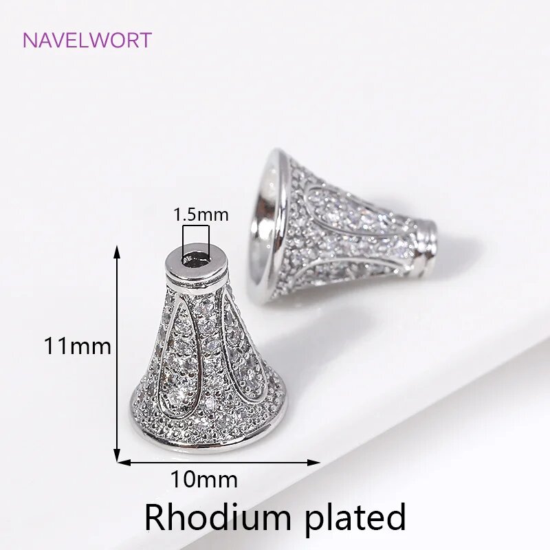 Разделители для бусин NAVELWORT, позолота 18 карат 2 pieces, Rhodium Plated