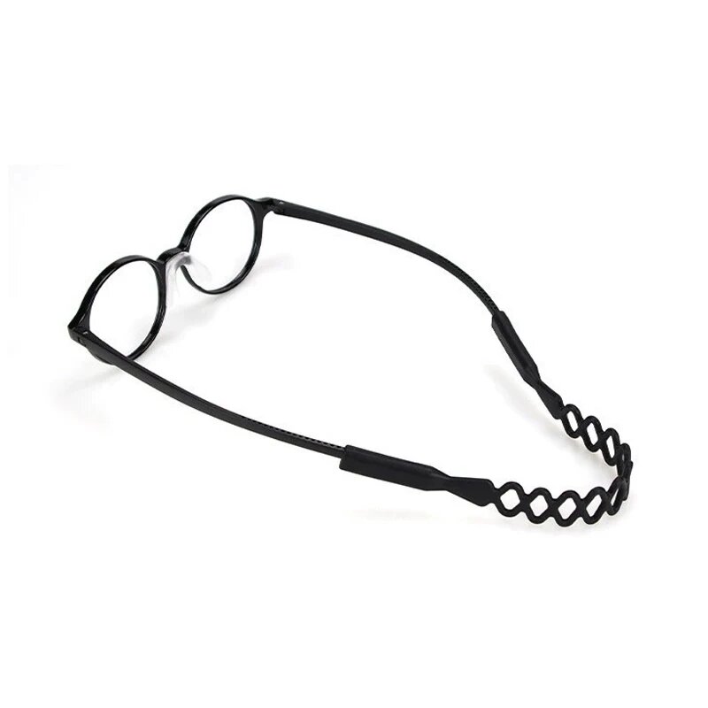 Силиконовая цепочка для очков Черный, black