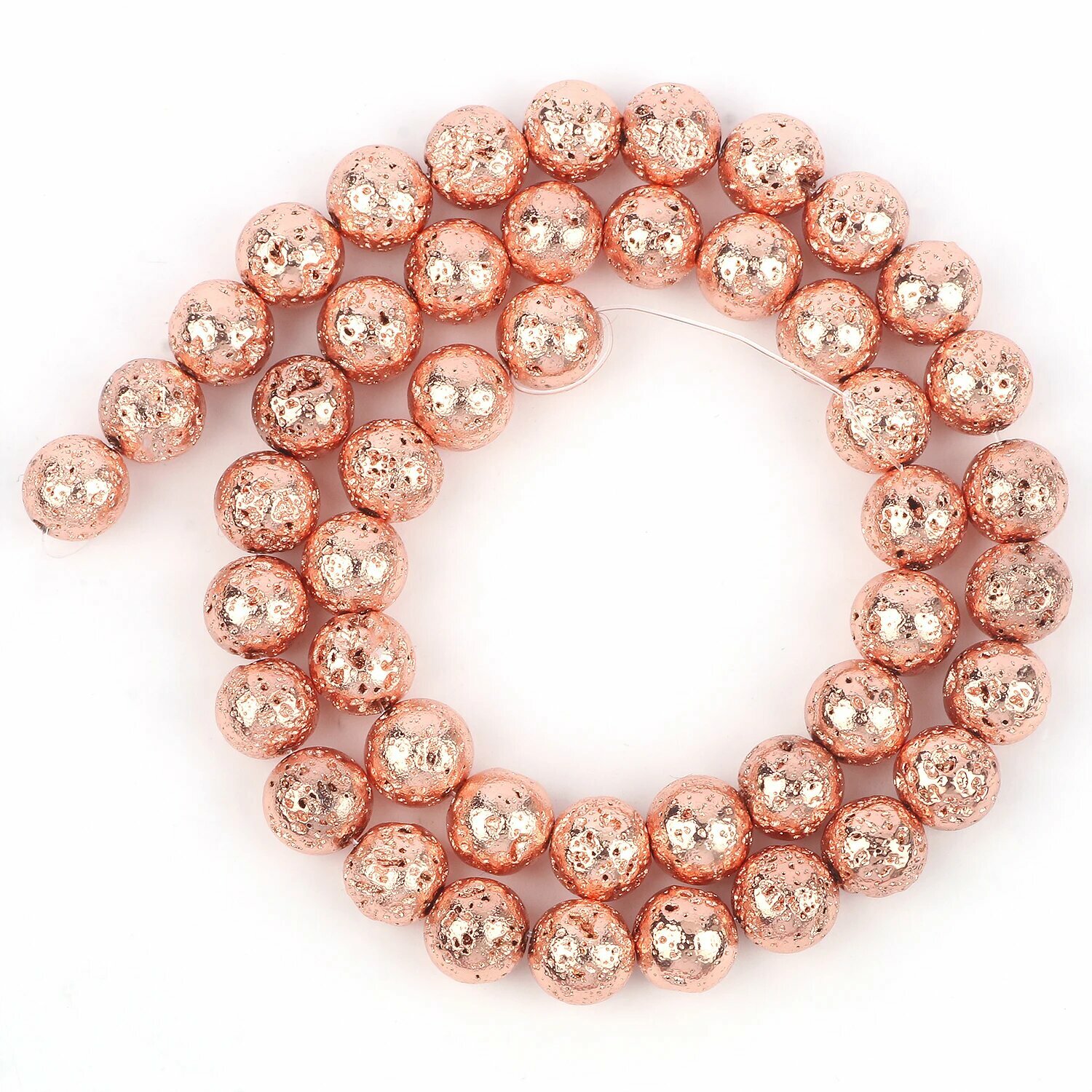 Бусины розовые Rose Gold Plated, 6 мм, 91 шт