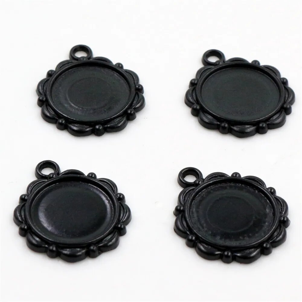 Кабошон подвески Wadsfred 15 шт Черный, Black