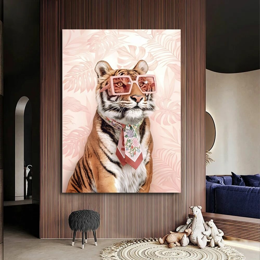 Картина "Тигр", на холсте, на подрамнике, крепление "крокодил", 20x30 см