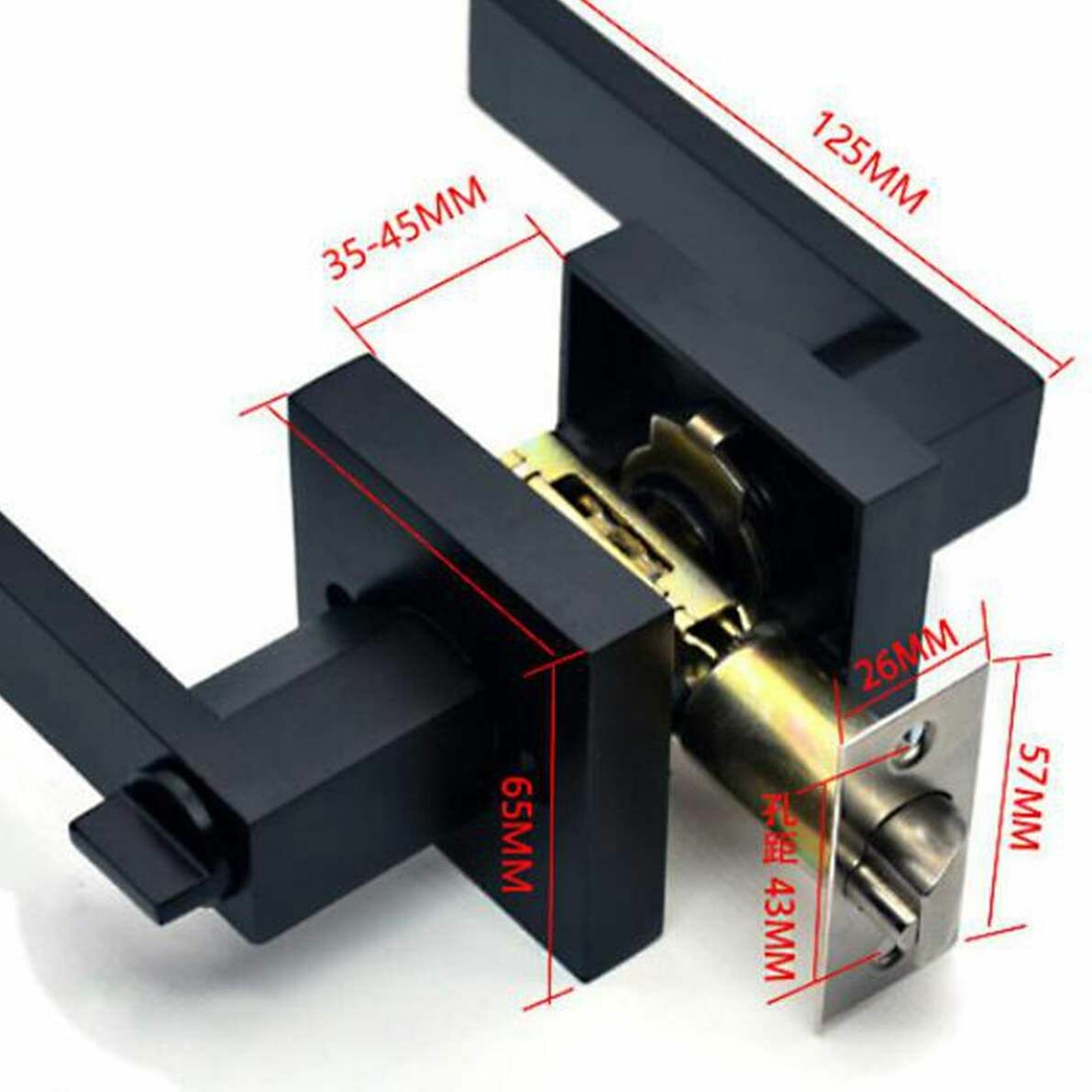 Высококачественная красная античная квадратная межкомнатная дверная ручка