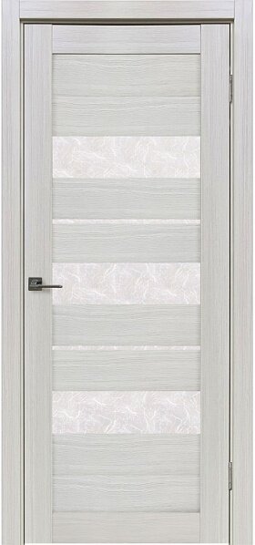 Межкомнатная Дверь Verda Х-7 Лиственница Белая со Стеклом Гранит Прозрачный 2000х700мм (Полотно+Коробка+5 Наличников) / Верда.