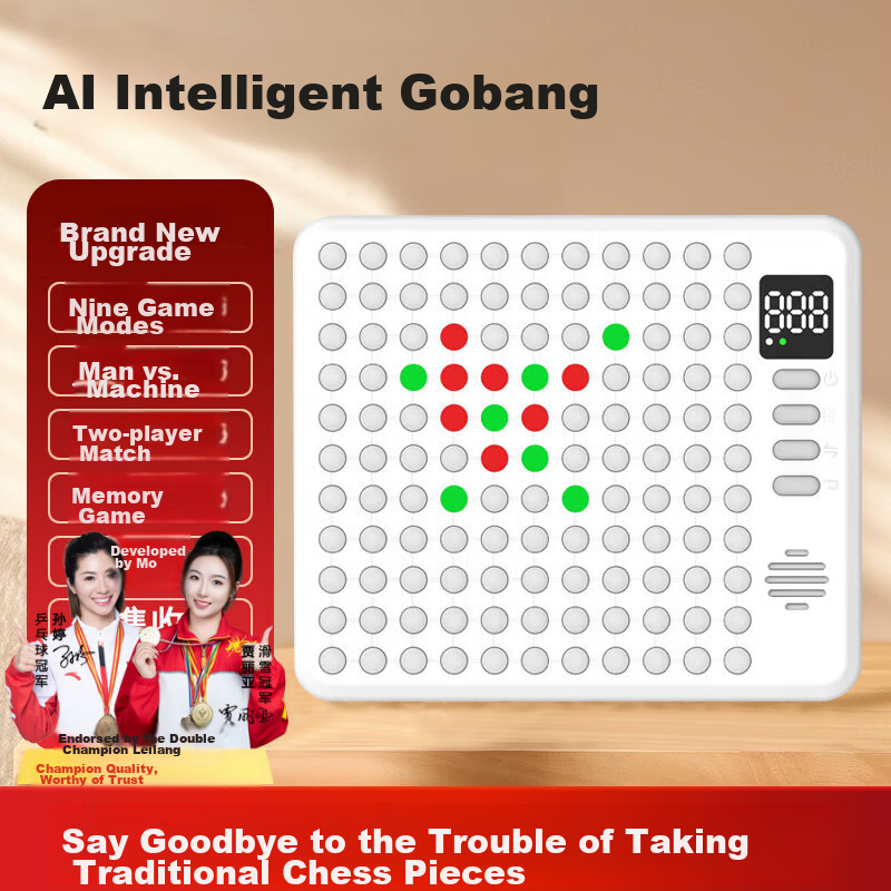 Leilang Birthday Gift, Smart Five-In AI Electronic Chess Board, Multi-In Tic-Tac Game, Educational Toy for Children, Boys And Girls