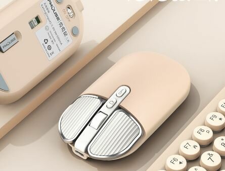 Мышь беспроводная Bluetooth/2.4GHz с аккумулятором оптическая бежевая