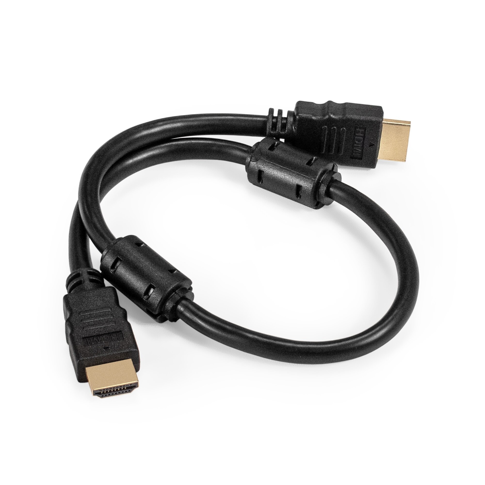 Кабель HDMI ExeGate EX-CC-HDMI2-0.5F (19M/19M, v2.0, 0,5м, 4K UHD, Ethernet, ферритовые кольца, позолоченные контакты) EX287721RUS