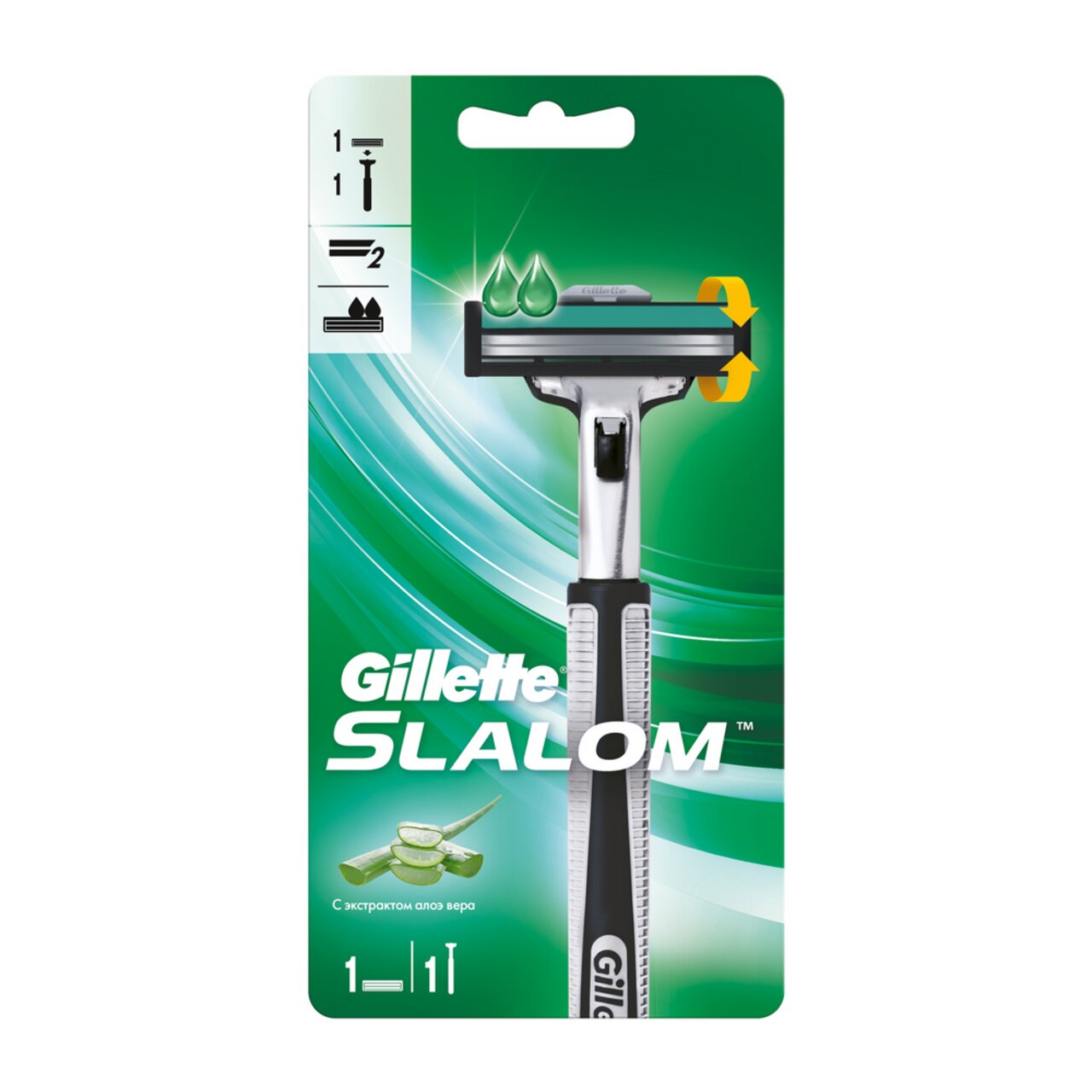 GILLETTE Slalom Plus станок для бритья с дополнительной кассетой, комплект +1 кассета