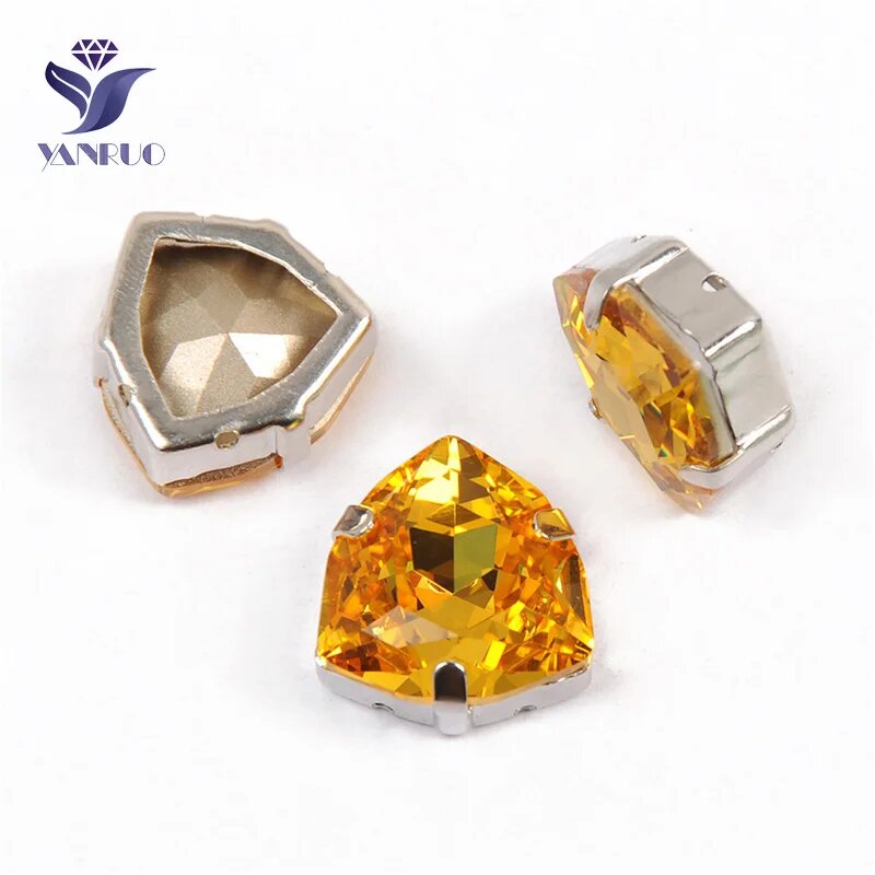 Стеклянные стразы YANRUO 4706 Trilliant Point для декора 7mm 21Pcs, Light Topaz
