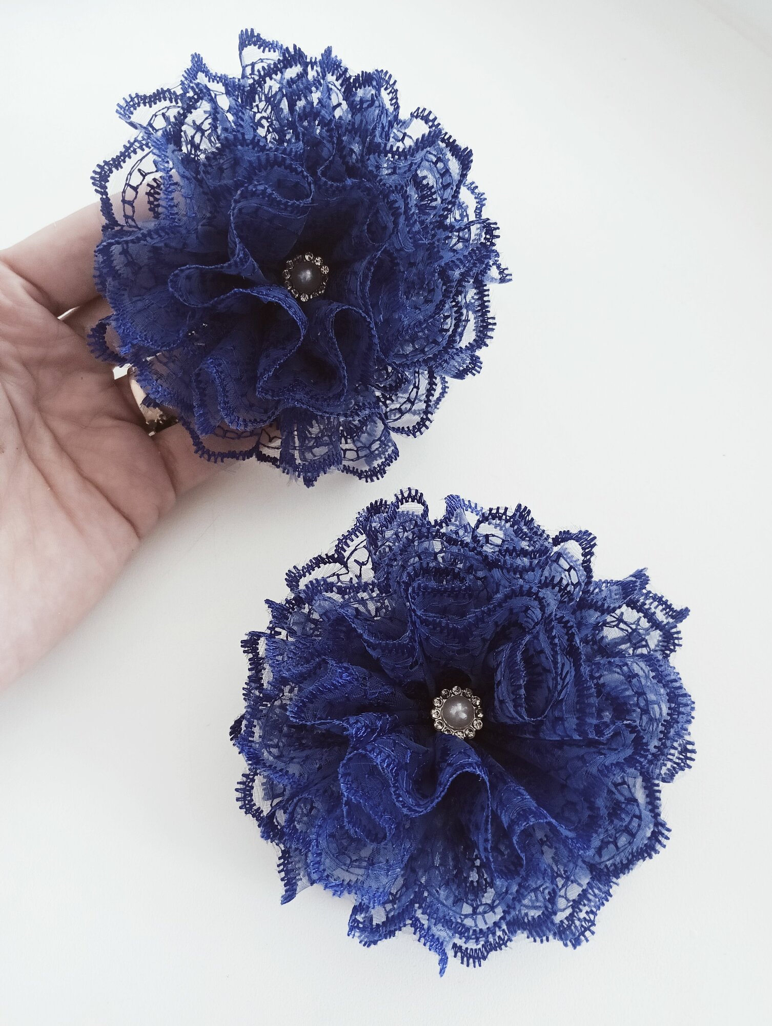 Синие банты для девочки, школьные бантики резинки