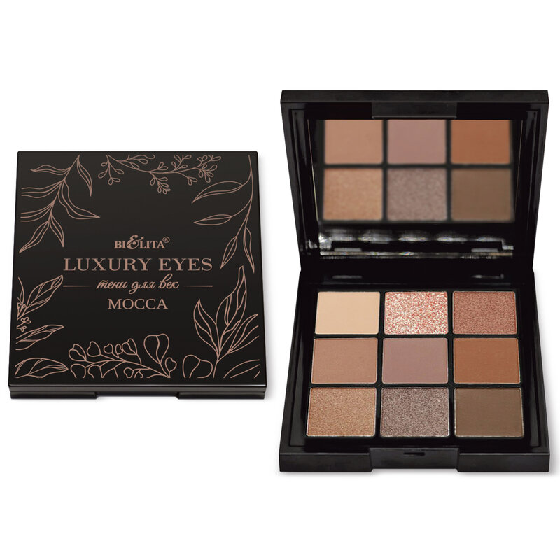Тени для век MOCCA, палетка из 9 оттенков Luxury Eyes Белита