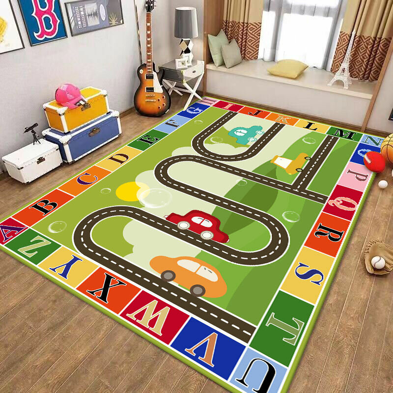 Коврик детский 120х160 см, игровой с изображением города/дорог, ковер для мальчика и девочки