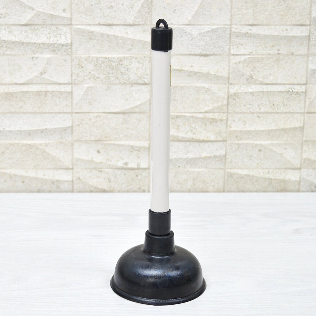 Вантуз резиновый 10см с пластиковой ручкой, черный, удобная петля для подвешивания