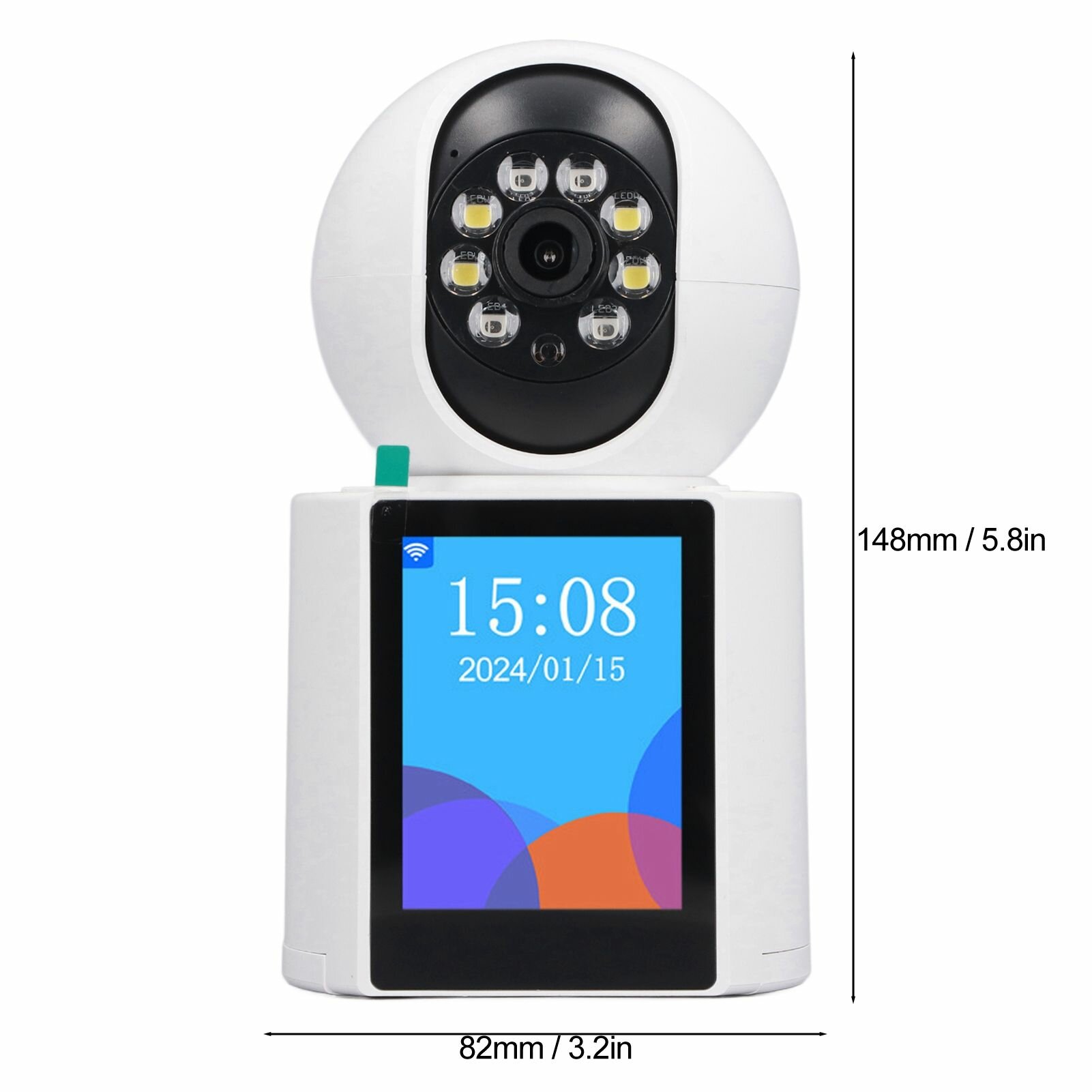 Двухсторонняя HD-видеокамера 3МП с поворотным механизмом 355 , ночным видением и Wi-Fi для домашней безопасности. Подходит для контроля за детьми, пожилыми и домашними животными