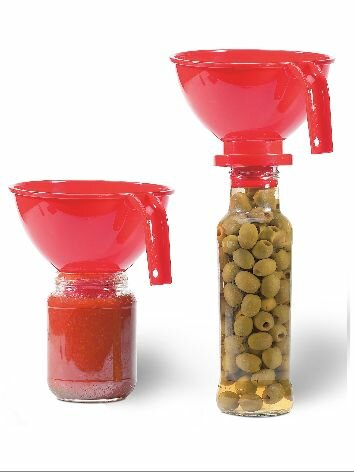 Воронка Rigamonti пластиковая с двумя насадками, красная, Италия