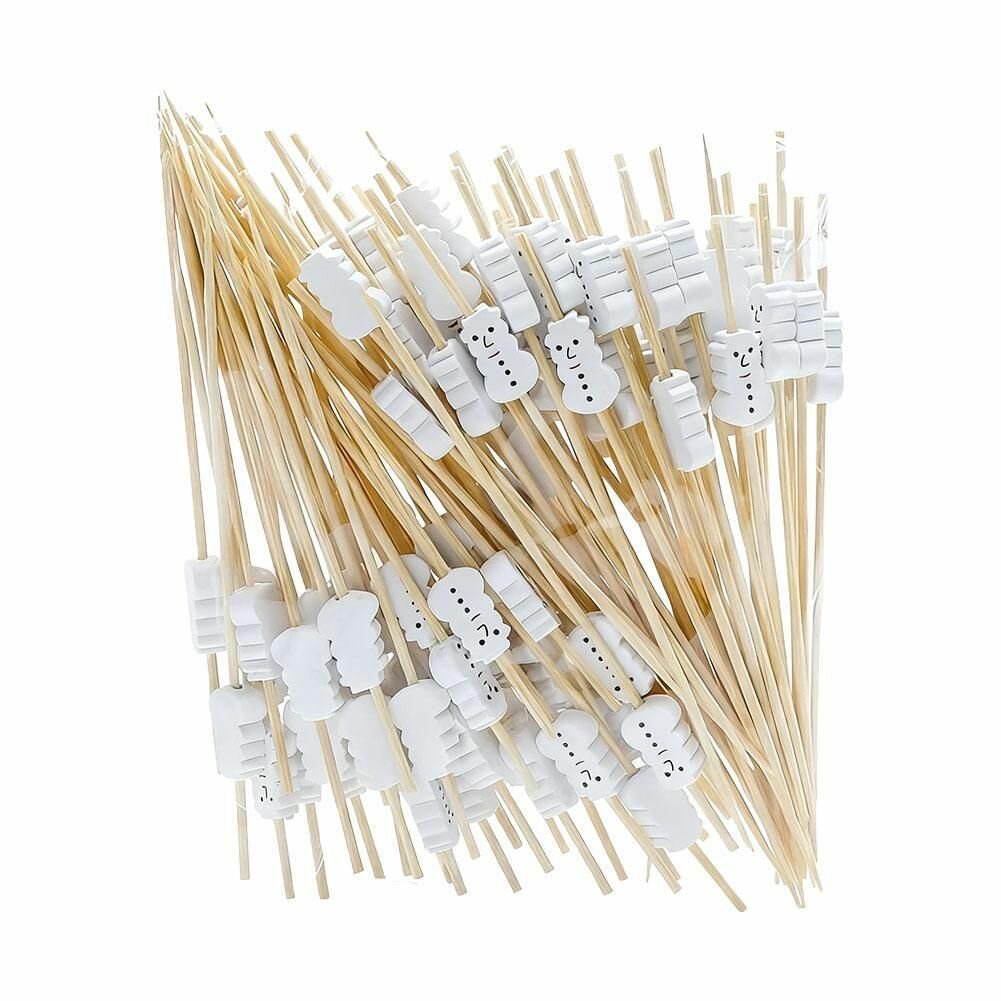 Одноразовые фруктовые палочки для закусок в рождественском стиле, 50шт