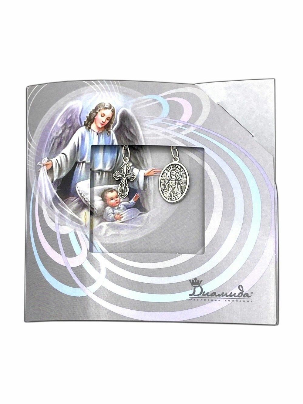 Крестик Диамида, серебро, 925 проба, чернение