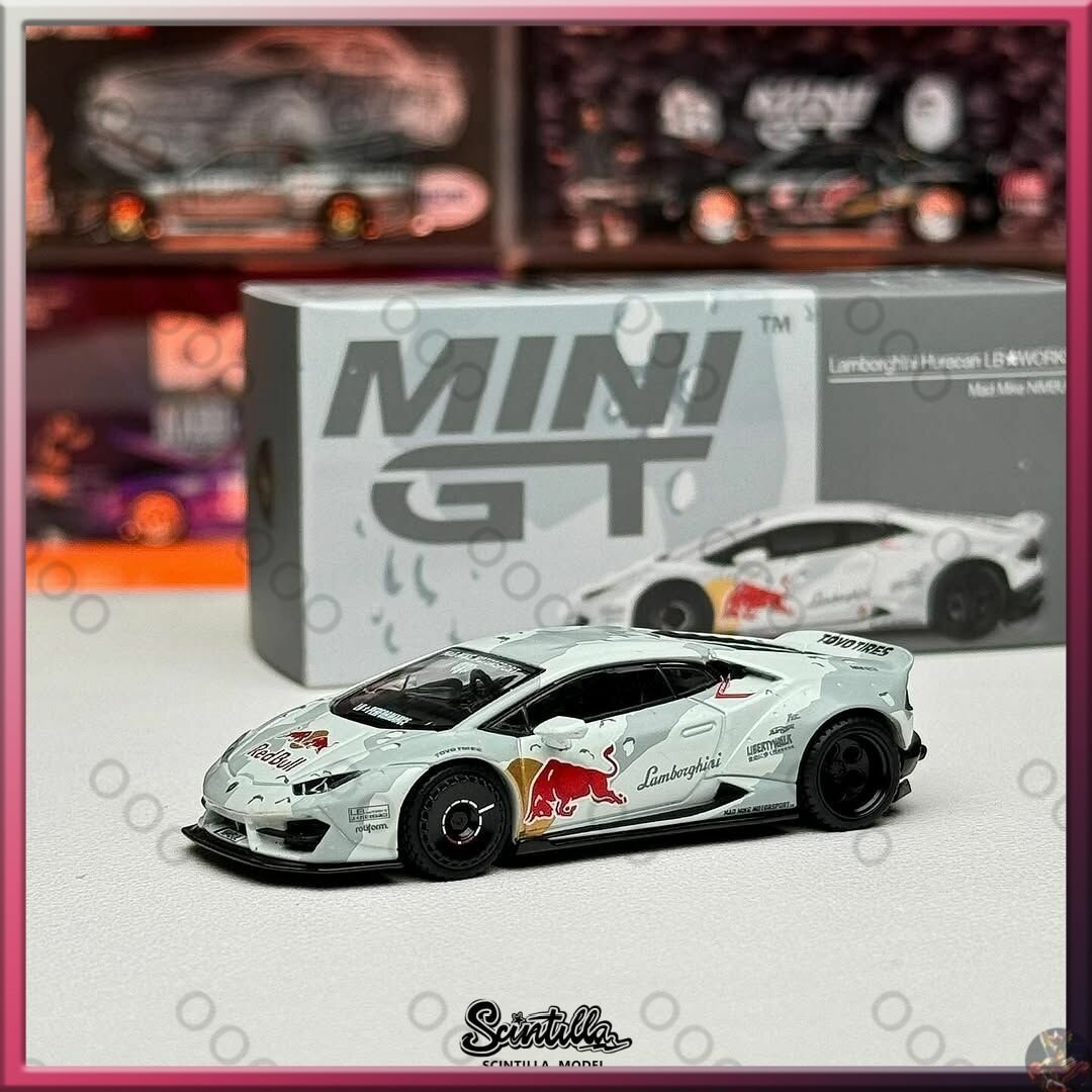 Масштабная модель автомобиля MINI GT 1/64 minigt #967 Lamborghini Huracan LB WORKS ver. 2 Mad Mike NIMBUL Alloy Car Model Collection Gift