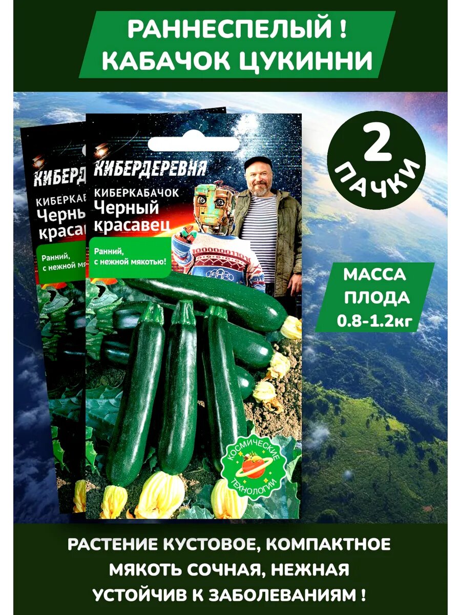 Кабачок Черный Красавец, 2 пакета Кибердеревня