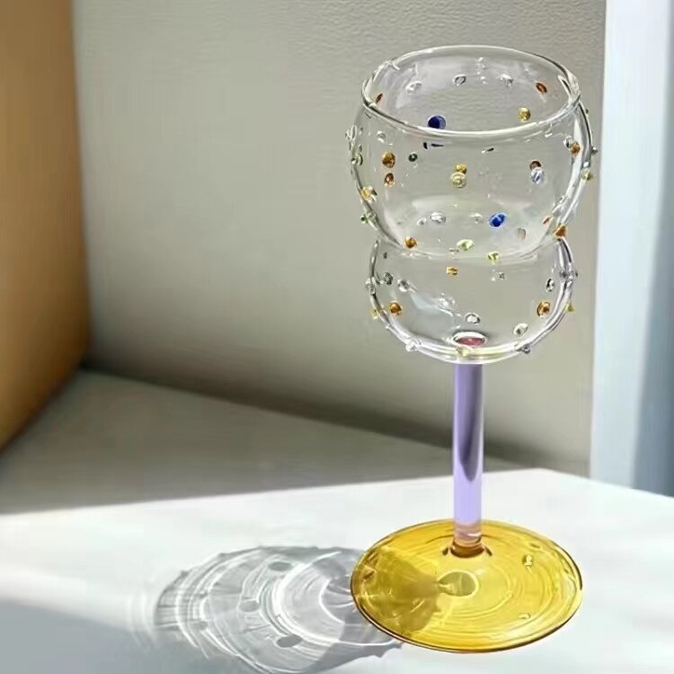Художественный цветной бокал для вина из драгоценных камней, 1 шт