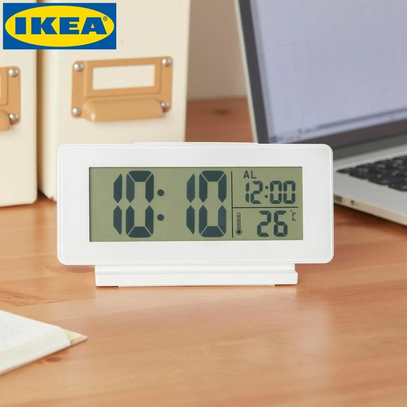 IKEA, FILMIS часы термометр будильник, серый