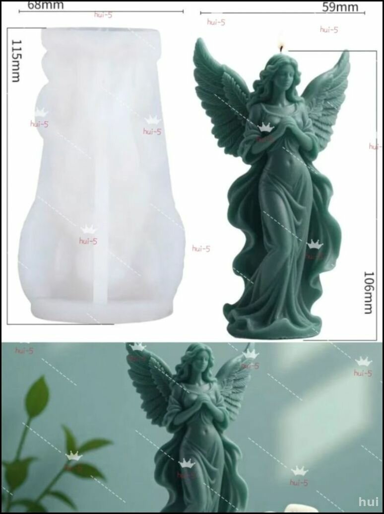 Силиконовая форма ангела, используемая для изготовления гипса, свечей, мыла и шоколада.