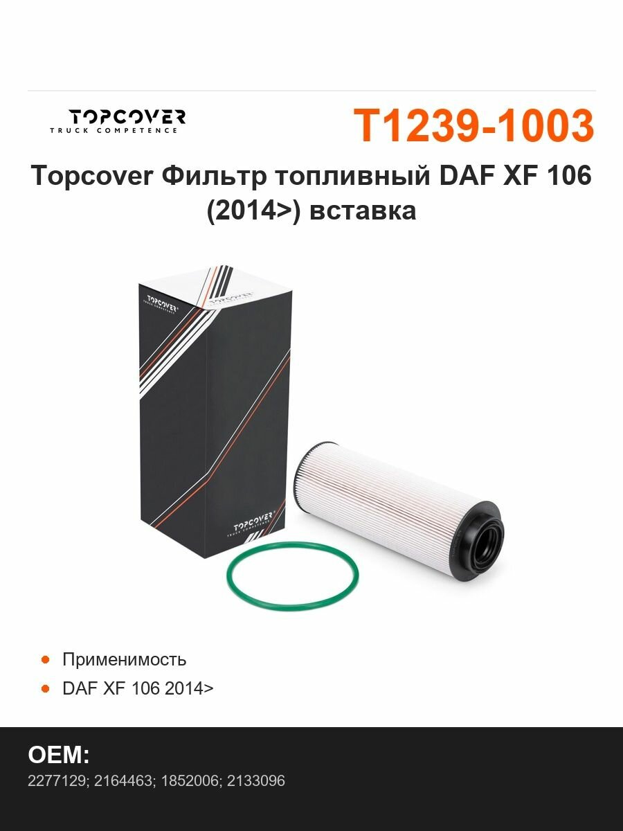 Topcover Фильтр топливный DAF XF 106 (2014>) вставка