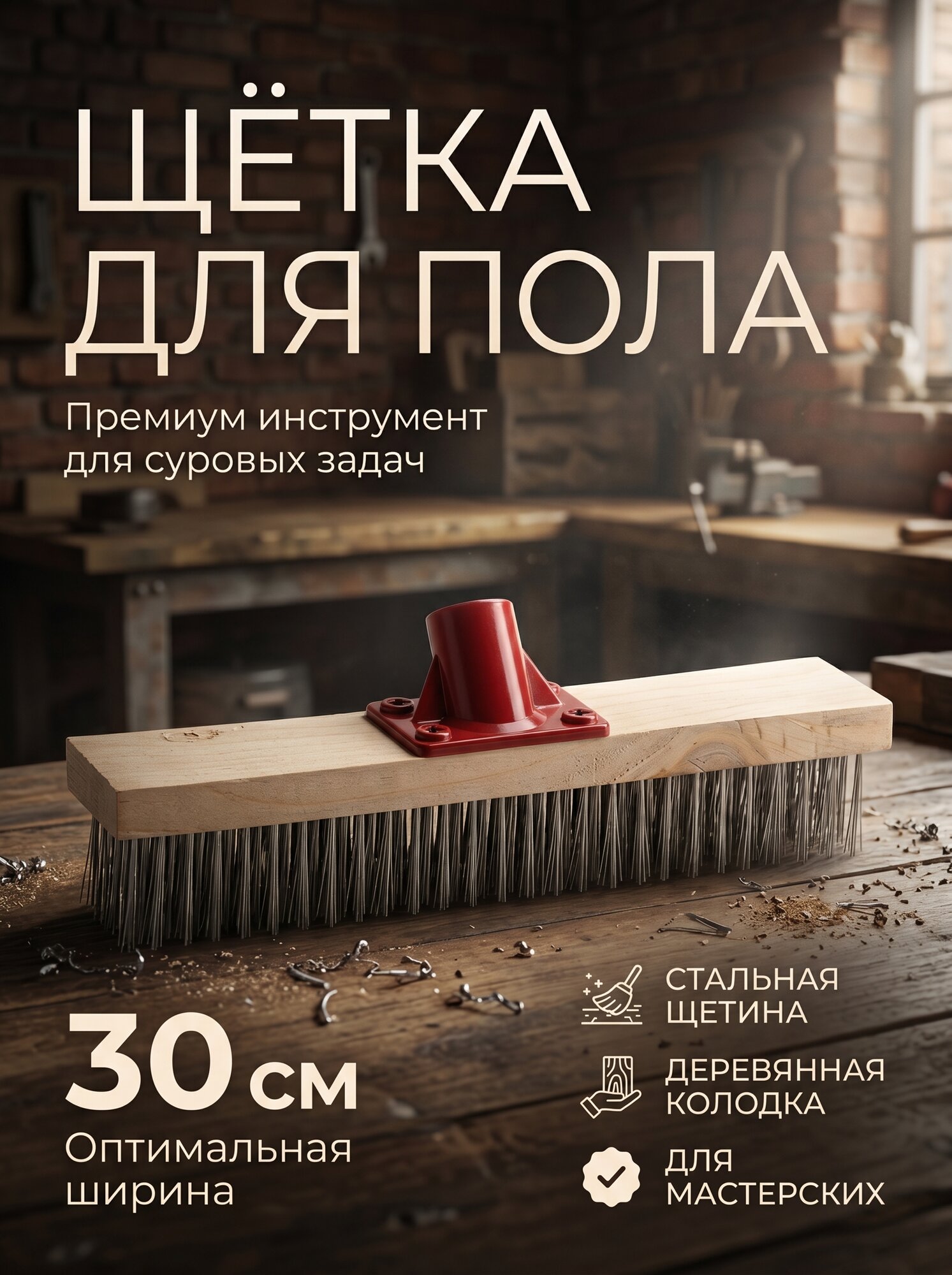 Эффективная металлическая щетка для пола 30 см - не просто уборка, а агрессивное механическое воздействие