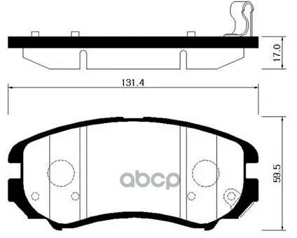 Колодки тормозные дисковые передние CHERY TIGGO 7 PRO 20-, TIGGO 7 PRO MAX 21- / HYUNDAI: SONATA 01-09, TUCSON 04-09, TIBURON.