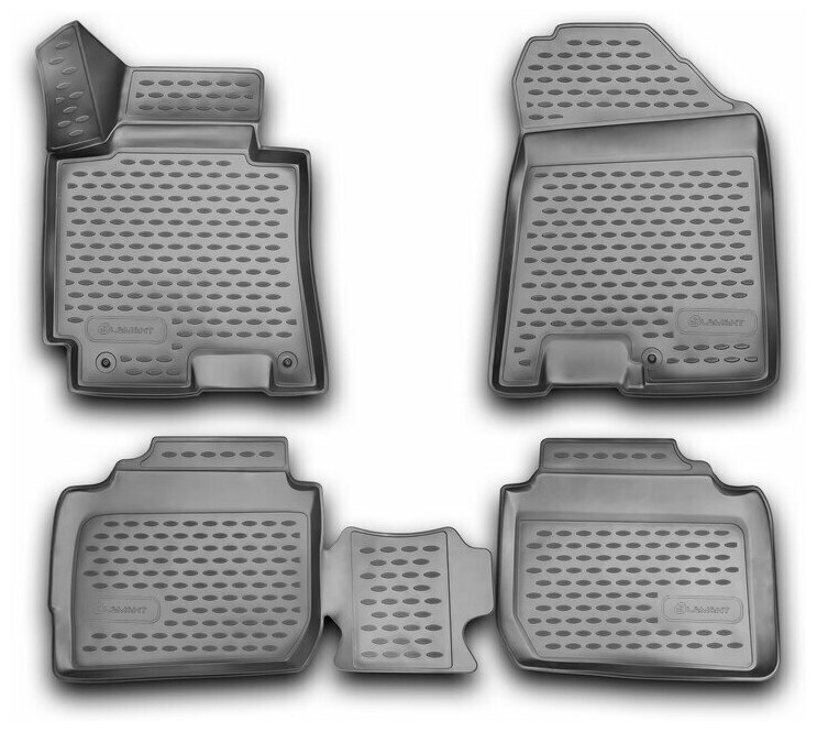 Коврики Standard, 3D в салон KIA Cerato, 2013-2018, 4 шт. (полиуретан, чёрные) Element. NLC.3D.25.48.210