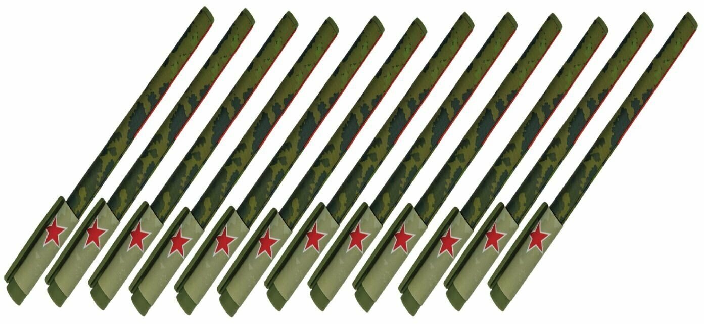 Набор 12 штук - Ручка шариковая BRUNO VISCONTI "FunWrite", синяя, "Милитари", узел 0,5 мм, линия письма 0,3 мм, 20-0212/06