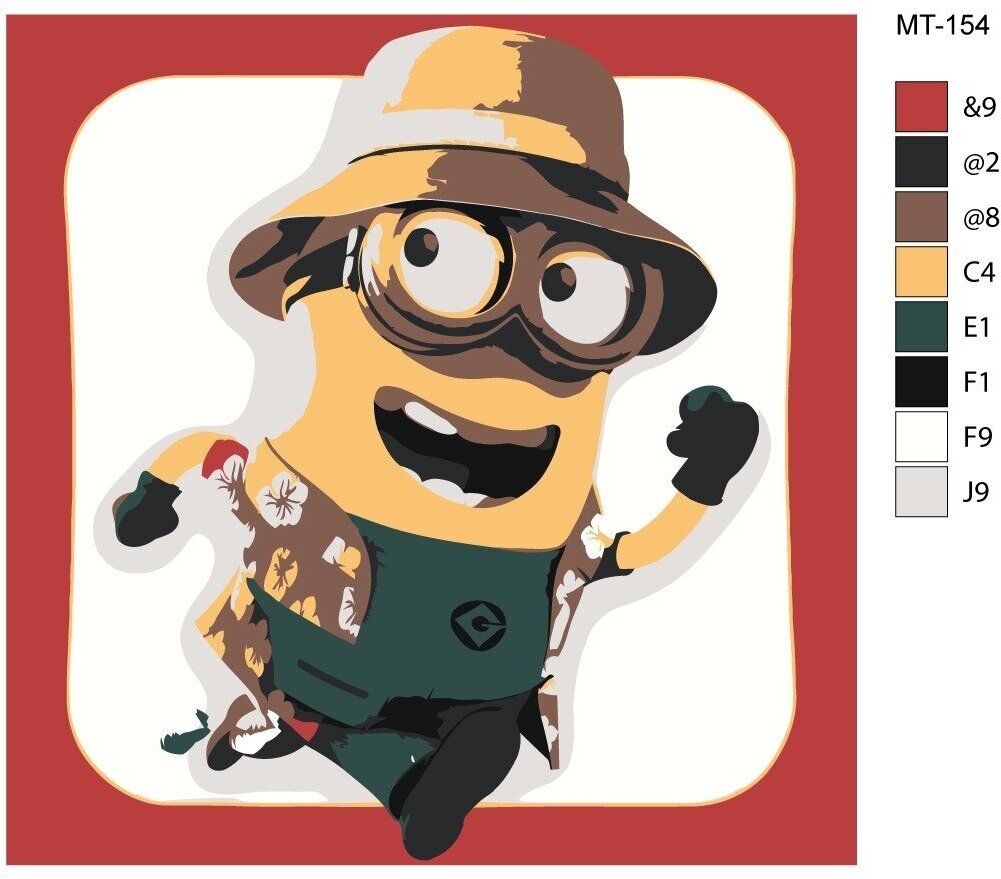 Детская картина по номерам MT-154 "Мультфильм Гадкий я. Миньон" 30х30