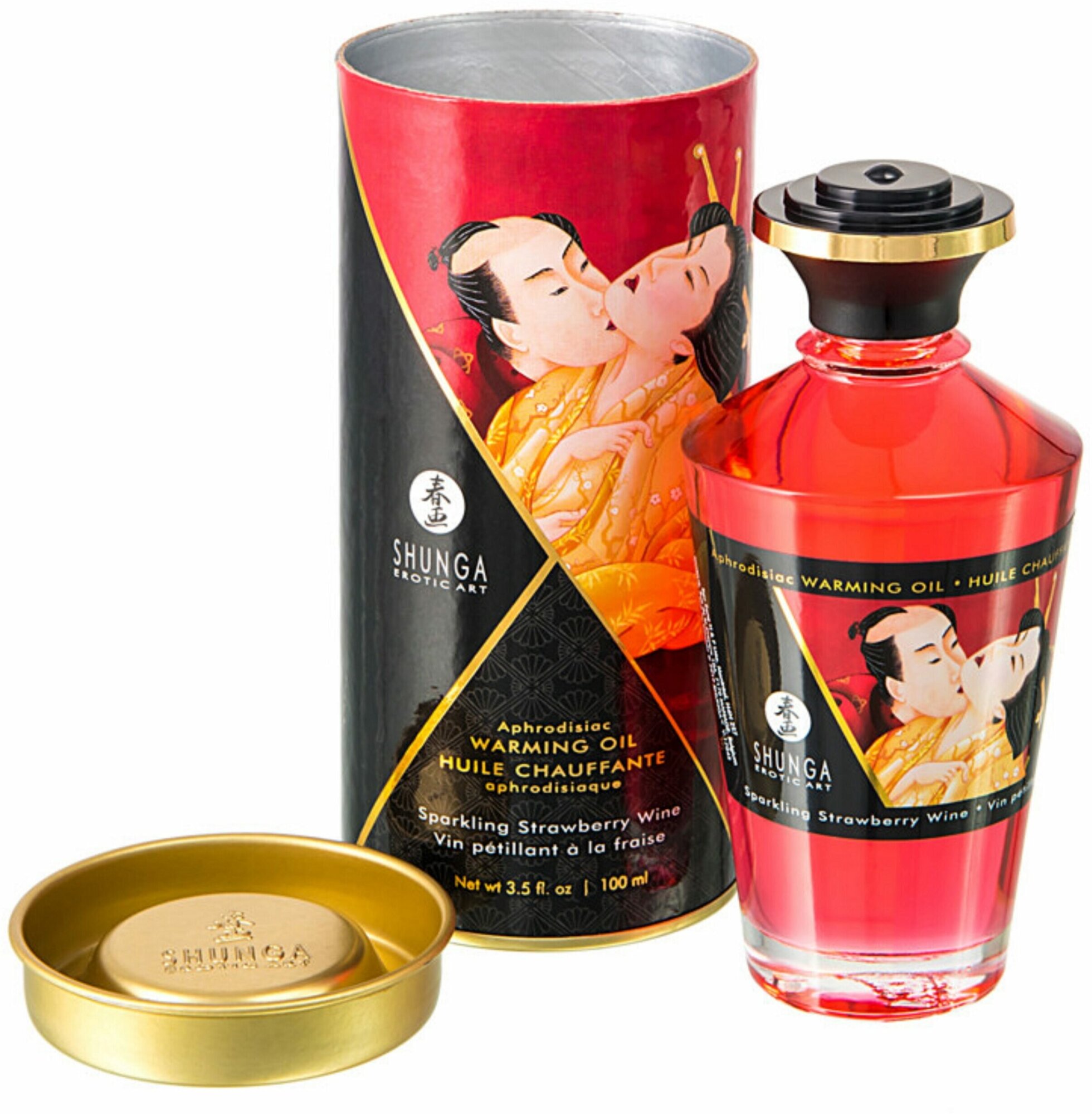 SHUNGA массажное масло разогревающее Aphrodisiac Warming Oil Sparkling Strawberry Wine, 100 мл