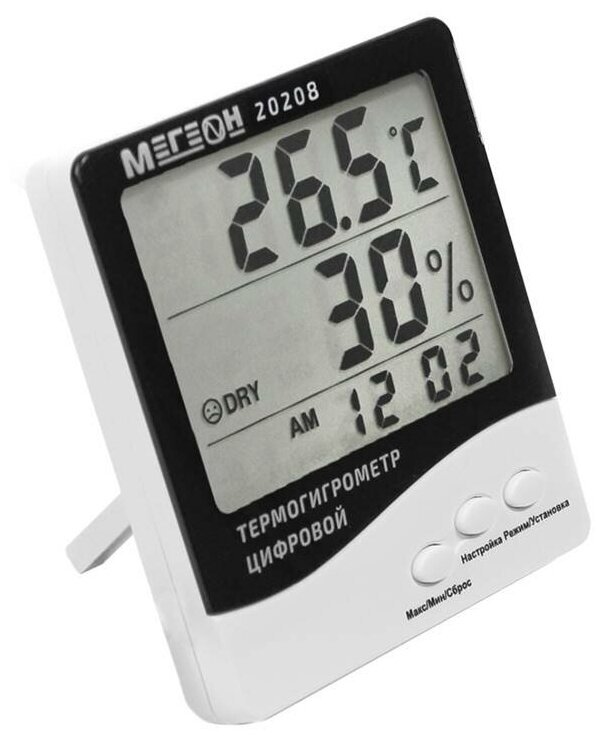 Термогигрометр настольный цифровой мегеон 20208
