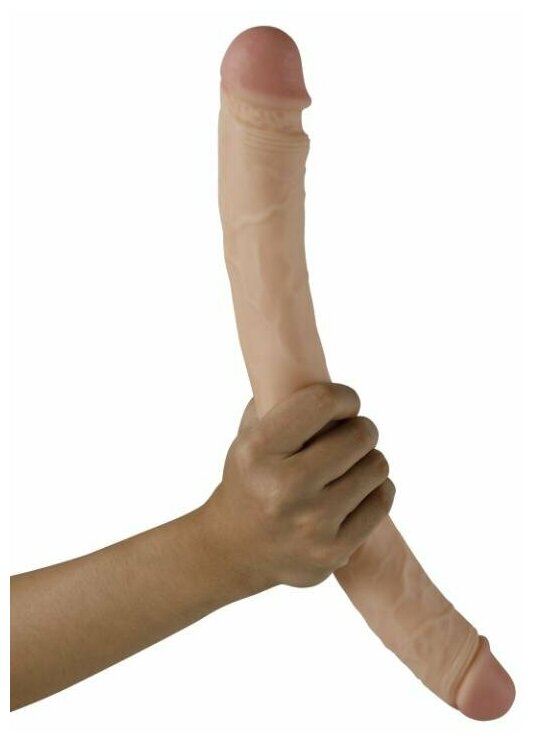 Реалистичный двусторонний фаллоимитатор REAL, 39 см, диаметр 4 см, ПВХ, телесный