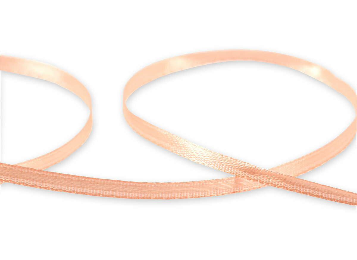 Лента атласная 3 мм (1/8 ") Gamma AL-3P двухстор. 91.4 м №108 персиковый