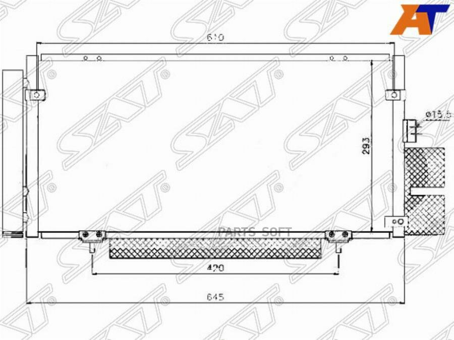 Радиатор кондиционера SUBARU LEGACY 03-09 / OUTBACK 03-09 / LEGACY B4 03-09 SAT STSB053940 | цена за 1 шт