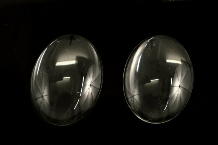 Кабошон стеклянный овальный 30х20мм, цвет прозрачный, 2000-005, 1шт