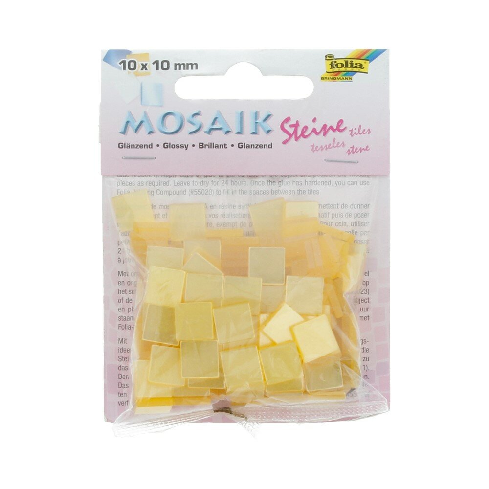 Folia мозаика глянцевая 10x10 мм 190 шт оттенки жёлтого банана для интерьерной отделки