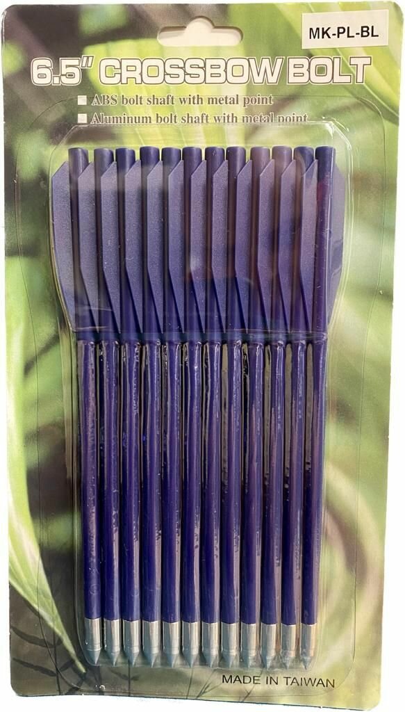 Набор стрел (болтов) для арбалета-пистолета ManKung, длина 6,5" - 12 штук (синий)