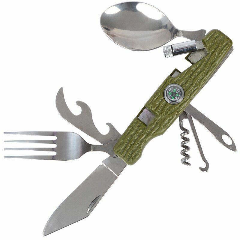 Мультитул со столовыми приборами (7 в 1 функций + LED), в чехле