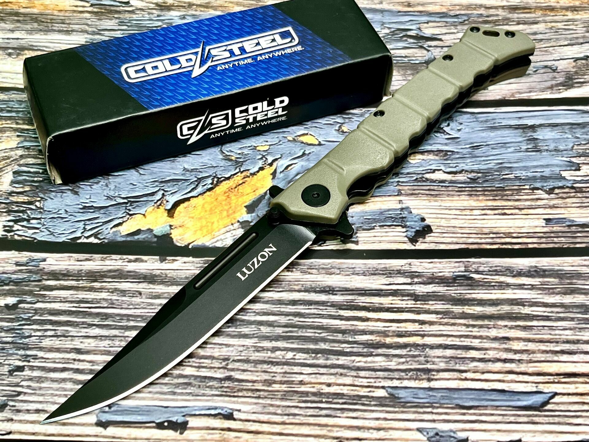 Нож складной Cold Steel CS20NQLDEBK Luzon, Black Medium Blade, Dark Earth Handle