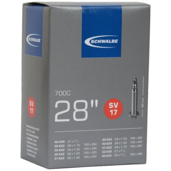 Камера велосипедная Schwalbe 28", SV17, 28/47-622/635 IB 40mm, вело ниппель, 10429343