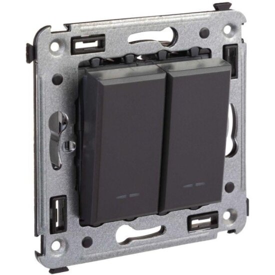 Выключатель Dkc 2-кл. СП Avanti "Черный матовый", 4412104