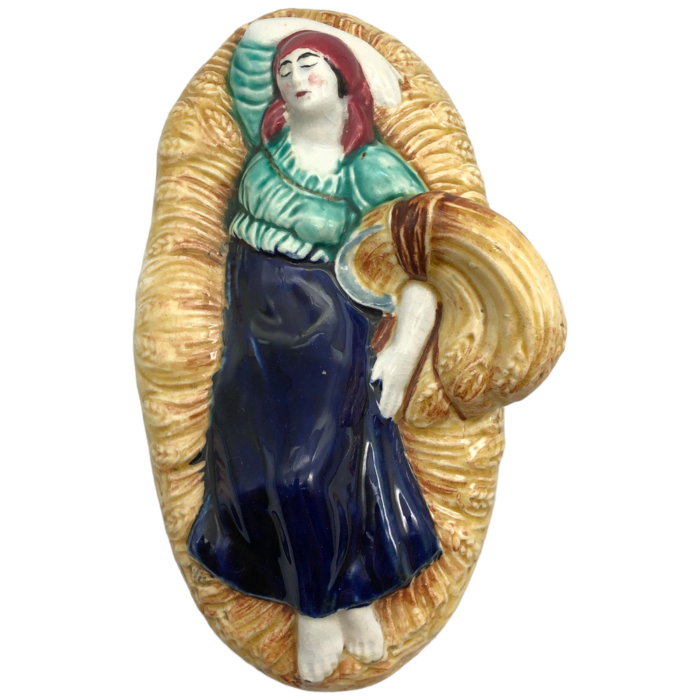 Фарфоровая масленка "Жница" 1920-1930 гг, Конаковский фаянсовый завод, СССР (2)