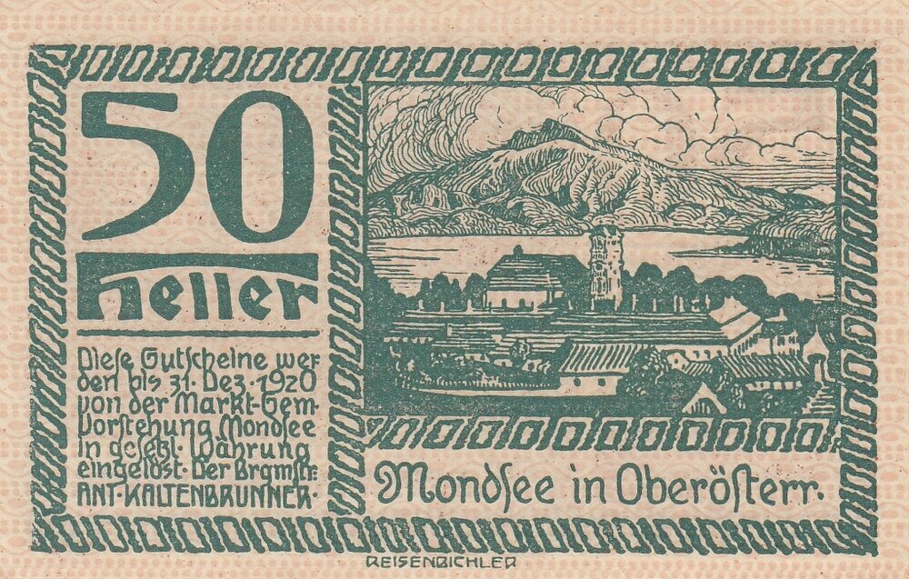 Австрия, Мондзее 50 геллеров 1914-1920 гг. (№2.3)
