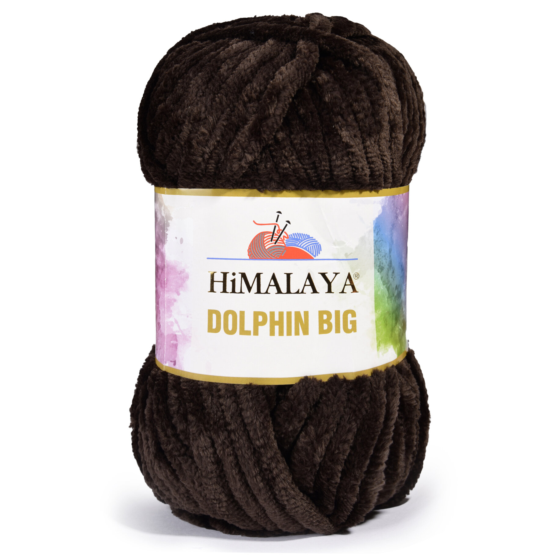 Пряжа Himalaya DOLPHIN BIG 100% Полиэстер, 200гр/80м, (76727 темно-коричневый) 1 упаковка (3 мотка)